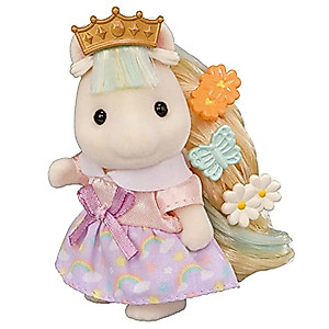 Calico Critters Pony's Stylish Hair Salon - 2-Story Salon Playset w/ Poseable Figure & 40+ Hair Styling Accessories for Ages 3+