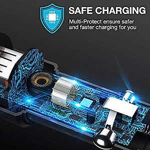36W Dual Quick Charge 3.0 Fast USB Car Charger and Cable for Samsung Galaxy S21 S20 S22 Plus Ultra FE A14 A23 5G A51 A71 A52 A32 A42 A12 A01 A11,S10 Note 20 10 9 A72,Cigarette Lighter Phone Adapter