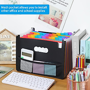 EOOUT 36 Pockets Expanding File Folder, Letter Size Accordion File Organizer with Cloth Edge Wrap Super Large Capacity for Storage Teachers Office and School Supplies