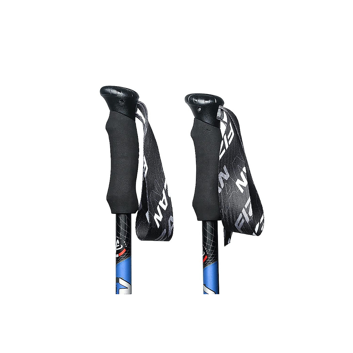 DROP + Fizan Compact Trekking Poles – Ultralight, Backpacking, Thru Hiking Poles, Adjustable, Collapsible, Customized Fit, EVA Grips, Blue (158 Grams Each)