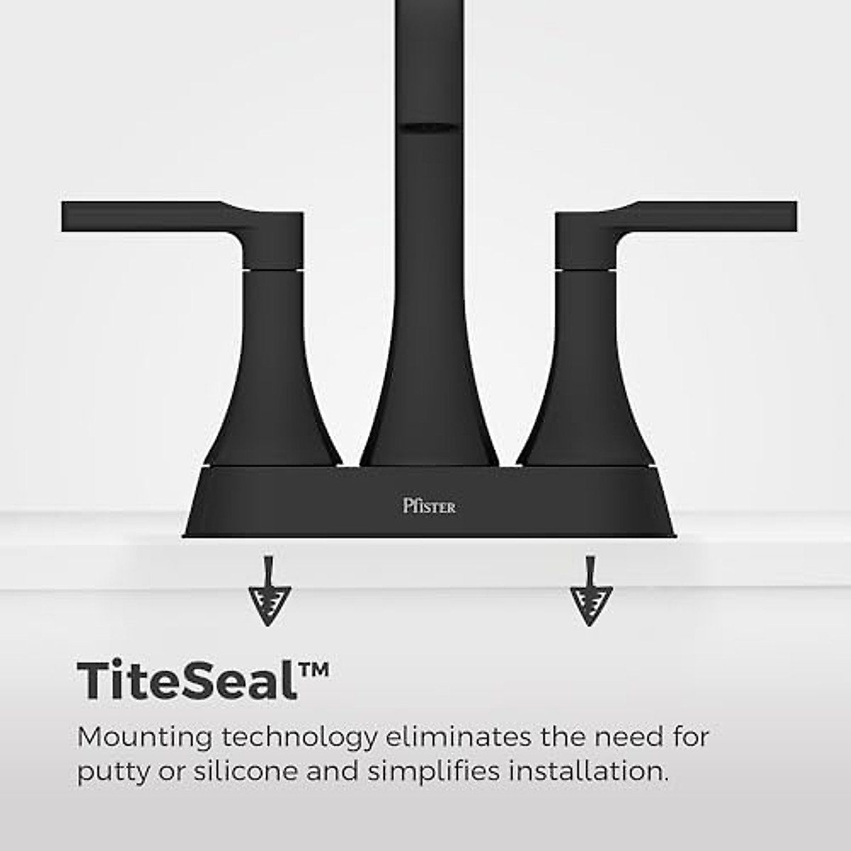 Pfister Vaneri Bathroom Sink Faucet, 4-Inch Centerset, 2-Handle, 3-Hole, Matte Black Finish, LF048VRIBB