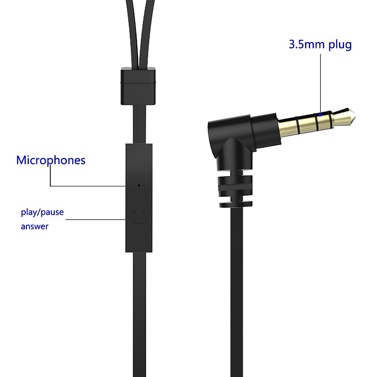 FOU Wood in-Ear Earphones Earbuds with Zipper Wood Metal Earbuds Headset with Mic in-Ear Wood Headphone Noise-isolating Zipper Wired Headphone with 3.5mm