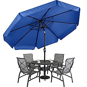 MASTERCANOPY Valance Patio Umbrella for Outdoor Table Market -8 Ribs (9ft, Blue)