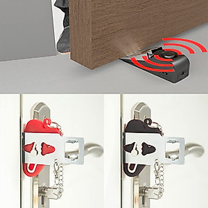 2 Packs Portable Door Stop Alarm & Door Lock, Upgraded Home Security Door Locker Devices Pocket Door Stopper Self Defensey Tools for Hotel Travel Home Apartment House