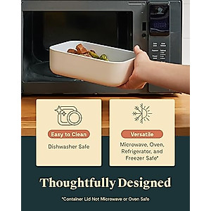 Caraway 2pc Glass Food Storage Set - 6.6 Cup Food Containers (2) - Ceramic Coated - Non Toxic, Non Stick Lunch Box with Lids. Dishwasher, Oven, & Microwave Safe - Navy