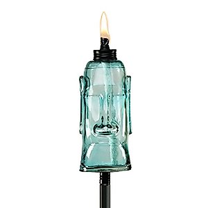 TIKI Brand Blue King Oahu Torch, Decorative Outdoor Torch for Lawn, Patio and Backyard 65", Blue, 1117096
