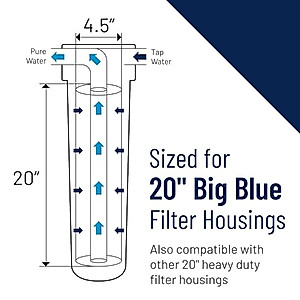 Pentair Pentek DGD-7525-20 Big Blue Water Filter, 20-Inch Whole House Sediment Filter Cartridge Replacement, Dual-Gradient Density Spun Polypropylene, 20" x 4.5", 25 Micron, Pack of 1, White