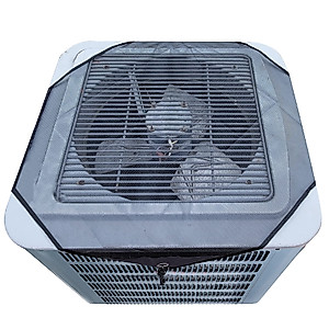 Yanroom Central Air Conditioner Covers for Outside Units Central Conditioning Mesh Cover All Season Top Universal Outdoor AC Cover Leaf Guard Covers Defender (Mesh, 32 x 32 inch)