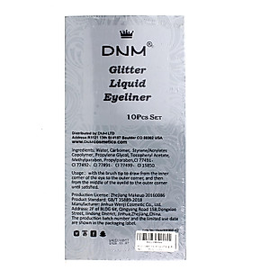 VOLLUCK 10 Colors Glitter Eyeliner liquid, Metallic Shimmer Glitter Eyeshadow, Long Lasting Waterproof Sparkling Eyeliner Eye Shadow Set for Party Festival Makeup