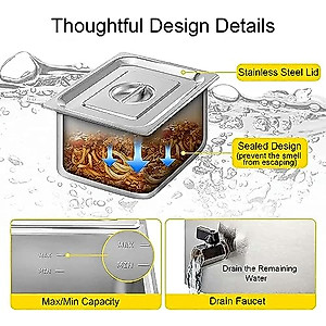 4-Commercial Electric Food Warmer Buffet Server Food Warming Tray, 1500W Stainless Steel Food Steamer Soup Station, for Restaurants, Catering, Cafeterias, Home Parties, Hotels
