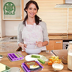 PJ BOLD Silicone Butter Mold Tray with Lid, Purple