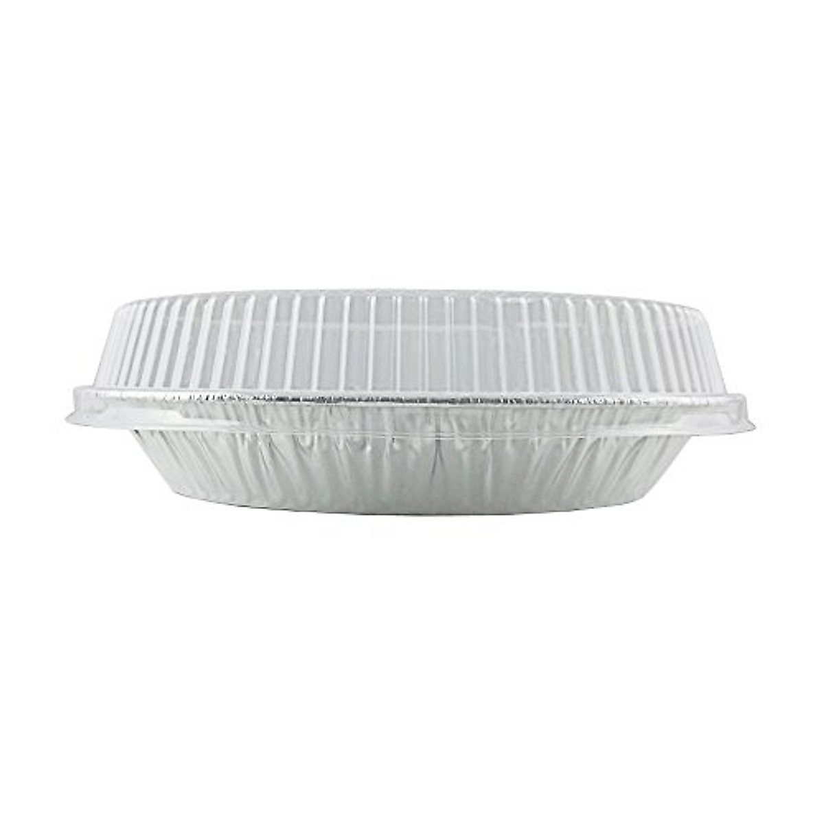 PACTOGO 9" Aluminum Foil Pie Pans 1 1/4" Extra Deep with Clear Dome Lids - Made in USA Disposable Tins (Pack of 10 Sets)