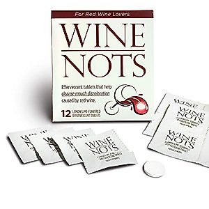 Wine Nots Wine Stain Remover Tablets Brighten Your Smile Prevents Wine Stained Lips and Teeth Pack of 12