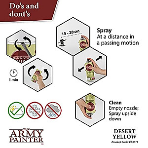 The Army Painter Color Primer Spray Paint, Desert Yellow, 400ml, 13.5oz - Acrylic Spray Undercoat for Miniature Painting - Spray Primer for Plastic Miniatures