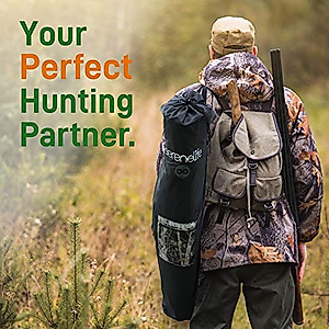 SereneLife Two Person Hunting Blind - Water Resistant Durashell Plus Hunting Ground Blind Tent Pop Up Blinds for Hunting w/Shadow Guard, Polyester Fabric, Includes Carry Bag/Tie-Down Cords - SLHT49