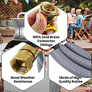 98523 10Ft 1/2" ID Natural Gas Conversion Kit,Propane to Natural Gas Conversion Kit,Natural Gas Hose and Nature Gas Regulator,Compatible with Monument Grills Model 41847NG and 77352NG