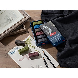 Derwent XL Graphite Blocks, Metal Tin, 6 Count (2302010)