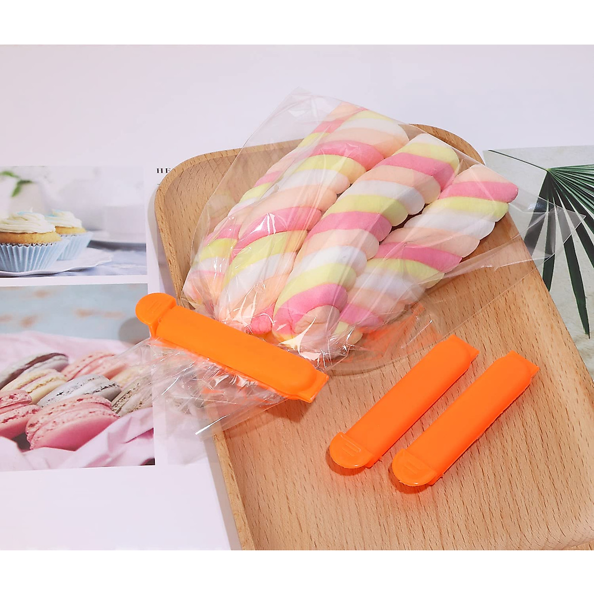 PENTA ANGEL Bag Sealing Clips 20Pcs Reusable Colorful Plastic Chip Clips Bread Bag Clamp for Home Kitchen Food Snack Packages Storage (20)