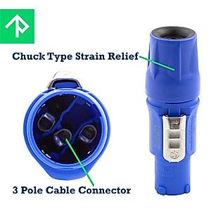 Neutrik NAC3FCA PowerCon Lockable Cable Connector for Professional Audio Equipment. Perfect for DJs, Musicians, High Power Amplifiers - 4 Pack