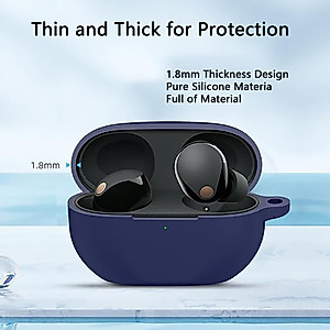 Silicone Case Compatible with Sonys WF-1000XM5 Earbuds Headphones, Shockproof & Anti-Scratch Portable Protective Cover for The Best Truly Wireless WF-1000XM5 Earbuds (Black)