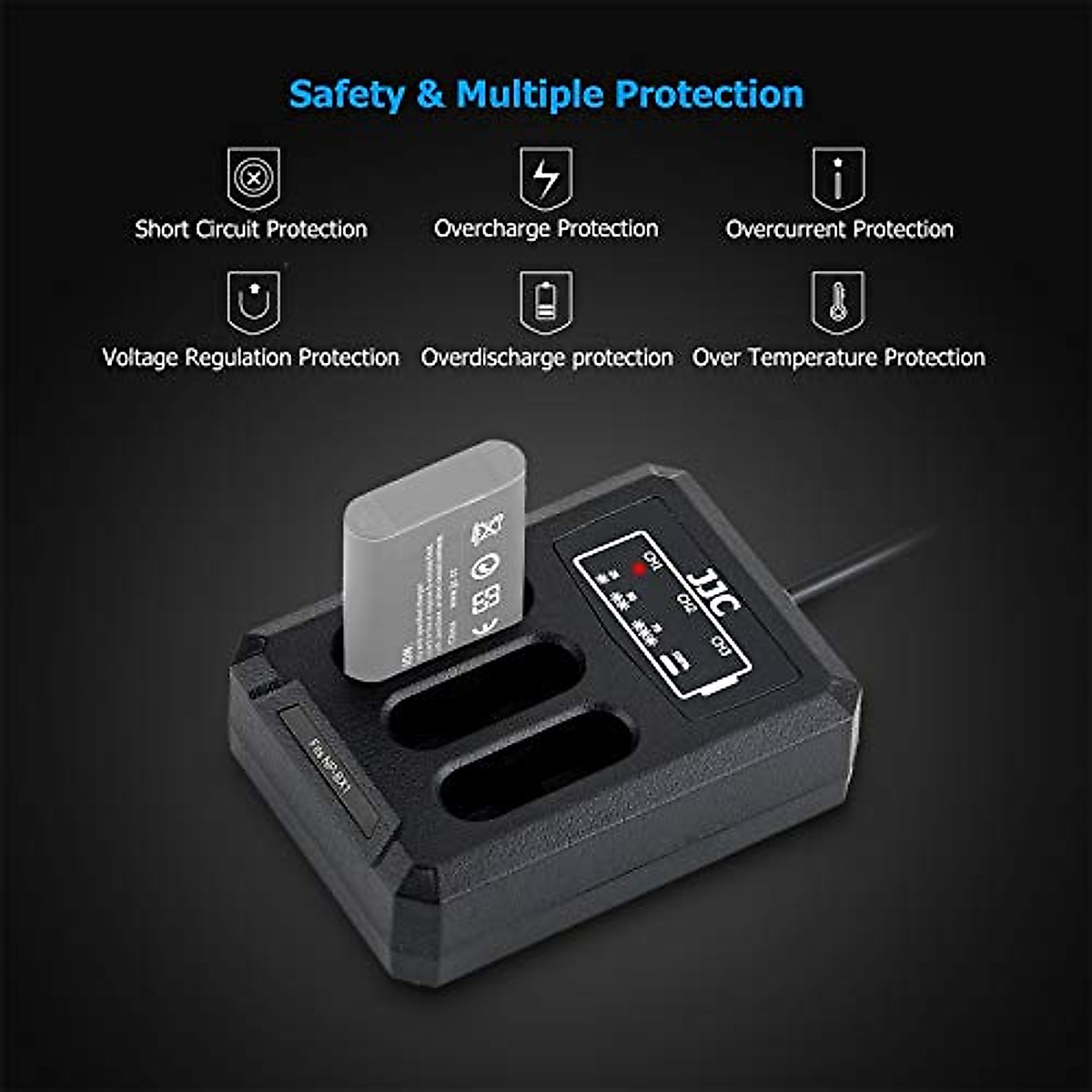 Triple Charger for Sony NP-BX1 Battery, Compatible with Sony ZV-1 RX100 VII RX100 VI RX100 V RX100 IV RX100 III RX100 II HX90 HX90V HX99 HX95 HX80, Built-in USB Cable + 40cm Extension Cable