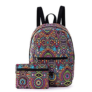 Sakroots Womens Eco-twill Sakroots On The Go Packable Backpack in Eco Twill, Rainbow Wanderlust, One Size US