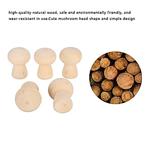 20pcs Wooden Peg Doll Unfinished Mushroom Head Shape Doll Wooden Mushroom Figures People Wooden Figures for Kids Art and Craft