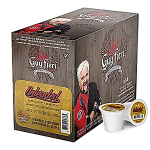 Guy Fieri Flavortown Roasts Decaffeinated Coffee Pods, Unleaded Medium Roast Decaf Coffee, Single Serve Cups for Keurig K Cup Brewers,24 Count(Pack of 1)