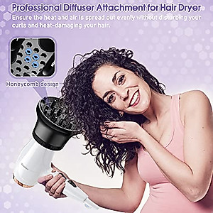 Adjustable Hair Diffuser for Curly Hair Suitable for 1.4 Inch to 2.6 Inch Blow Dryer, Diffuser Attachment Universal for Fine Thick Natural Wave and Frizzy Hair Professional Salon Tool
