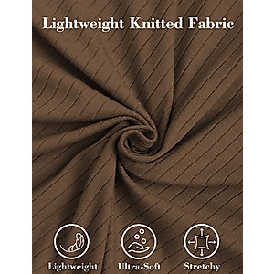 ZAFUL Mens Long Sleeve Turtleneck Undershirt Casual Knit Pullover Thermal Sweater Shirts Ribbed Tee for Fall Winter Brown L