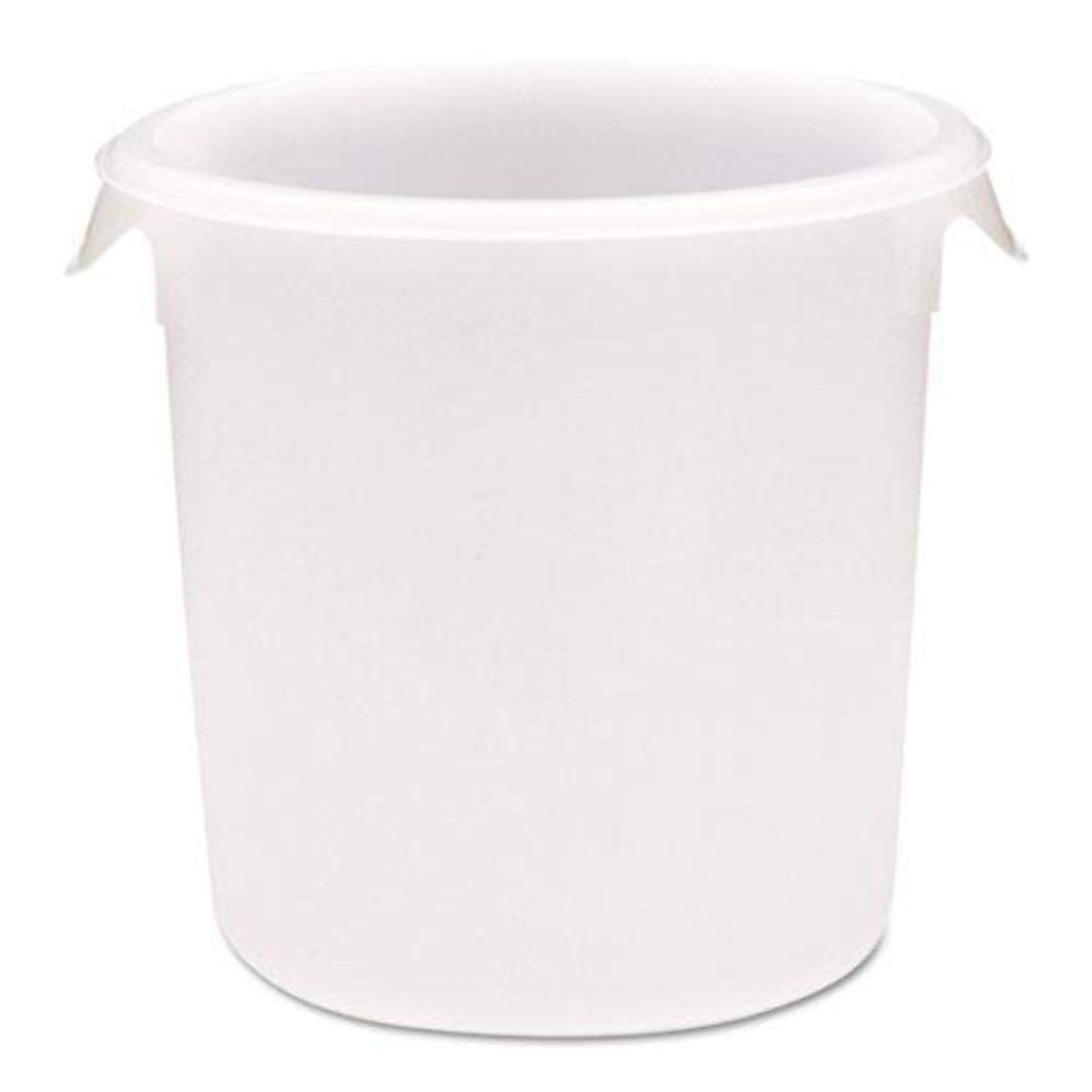Rubbermaid Commercial Products Plastic Round Food Storage Container for Kitchen/Food Prep/Storing, 8 Quart, White, Container Only (FG572400WHT)