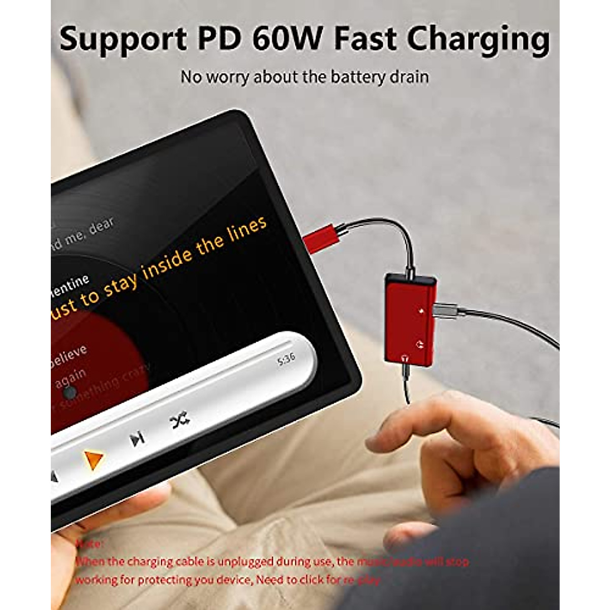 Samsung Galaxy S22 Ultra Headphone Adapter, 3 in 1 USB C to 3.5mm& USB C Headphone Jack and 60W PD Charging Adapter Compatible with Google Pixel 5/4/4XL/3, iPad Pro, Samsung Galaxy S22/S22+/S21/S21FE