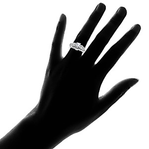 Emery 3/4Ct Vintage Diamond Engagement Wedding Ring Set 14K White Gold - Size 8.5