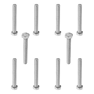 MroMax 10Pcs M6 x 50mm Hex Head Screws Bolts, 304 Stainless Steel 18-8, Fully Threaded, External Hex Drive, for Mounting Chair, Handles, Rail, Pump, Wheels, Antenna Parts, Boat and Plastic Bumpers