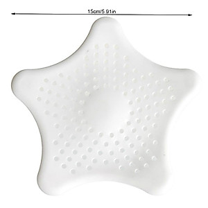 Starfish Kitchen Floor Drain, Durable Silicone Hair Stopper With Suction Cup, Shower Drain Covers Suit For Bathroom Bathtub And Kitchen, Easy To Install And Clean Sink Strainer, White