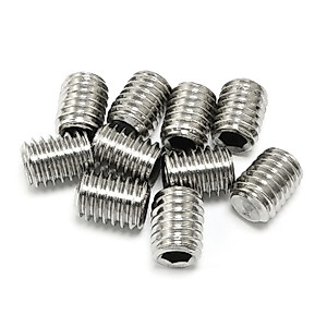 Socket Set Screws Pro Bamboo Kitchen 10pcs 3/8 in-16 X 1/2 in Set Screw 304 Stainless Steel Full Thread Cup Point Grub Screws Flat Point Hexagon Socket Set Screws
