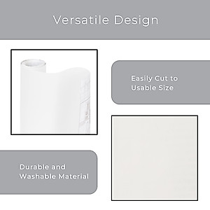 Smart Design Adhesive Shelf Liner - 18 in x 20 ft Roll - Easy Cut, Peel, and Self Stick Decorative Vinyl Film - Cabinet, Drawer, Countertop, Table, Dresser Contact Cover, Paper - Kitchen - White