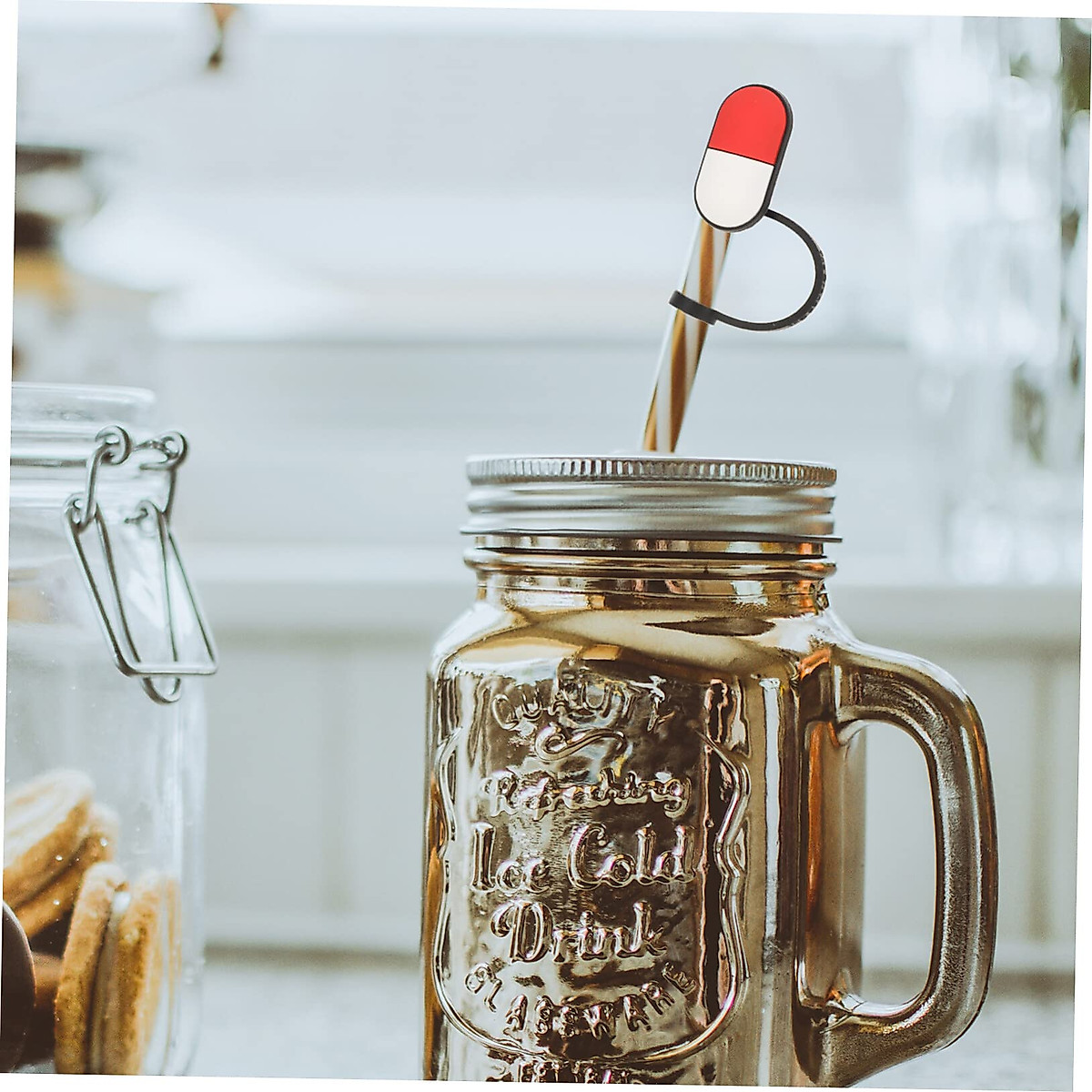 Yardwe 6Pcs medical straw cap straw protector cap silicone straw tips novelty doctor straw caps drinking straw protector Caps for straws straw protector cover cute