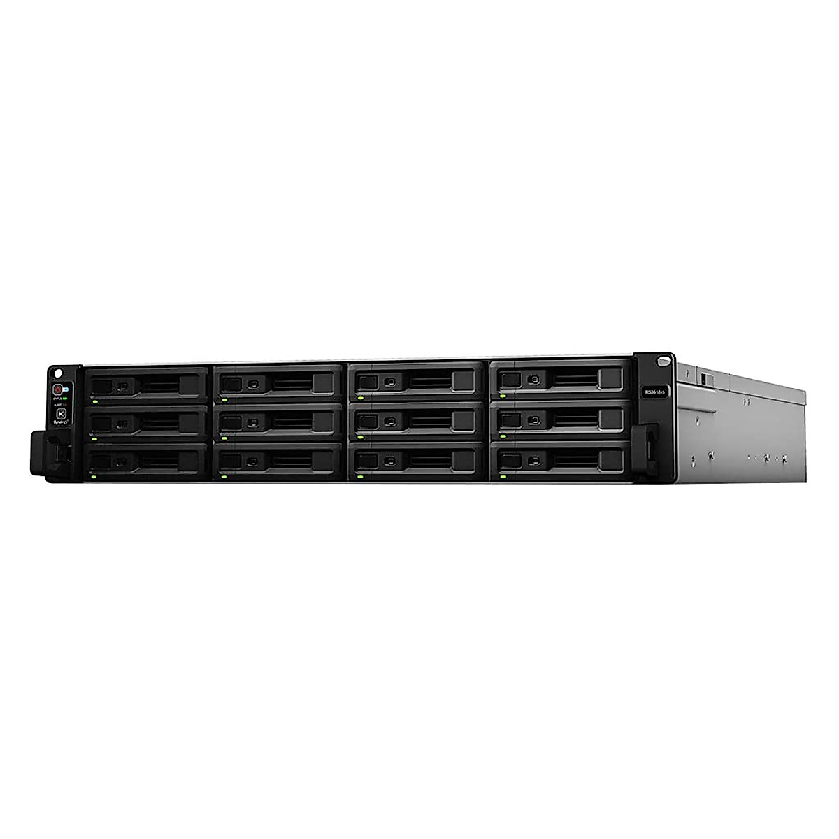 Synology RackStation RS3618xs NAS Server with Xeon 2.4GHz CPU, 64GB Memory, 216TB HDD Storage, 4 x 1GbE LAN Ports, DSM Operating System Bundle with Rail kit