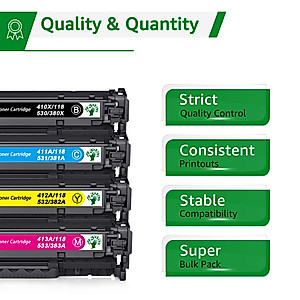 GREENSKY Remanufactured Toner Cartridge Replacement for HP 304A 305A 312A 305X 312X for Canon 118 for M451 M475 M476 CP2025 CM2320 MF8580CDW MF8350CDN LBP7660CDN Printer (5 Pack)