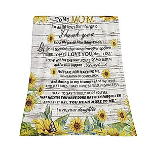 Gifts for Mom from Daughter Throw Blanket to My Mom Birthday Gifts for Mom Mother‘s’ Day Thanksgiving Christmas Day Gifts for Mom Soft Fleece Throw Mother Blanket