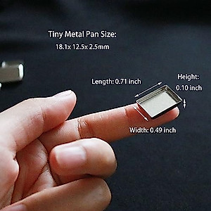 FCLUB 100Pack Empty Eyeshadow Metal Pans Cosmetic Eyeshadow Blush Lipstick Organizer for Makeup Pressed Powders (0.8 inch) Tiny and Shallow