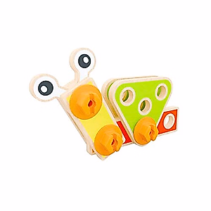 Hape Wooden Basic Building Play Set| Educational Wooden Construction Toys for Kids