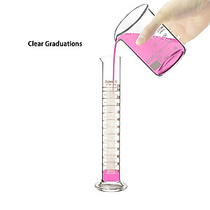 Thick Glass Graduated Measuring Cylinder Set 5ml 10ml 50ml 100ml Glass with Two Brushes