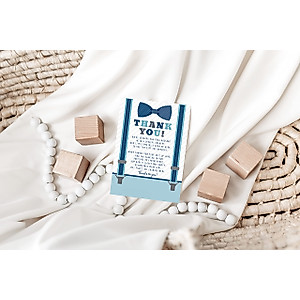 Your Main Event Prints Little Man Boy Baby Shower Thank You Cards Bow Tie and Mustaches 20 Count Including Envelopes