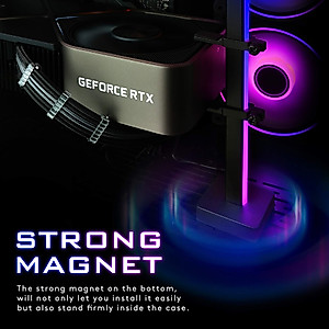 EZDIY-FAB Graphics Card GPU Brace 5V 3Pin ARGB,Support Video Card Sag Holder Holster Bracket, Anodized Aluminum (Black)