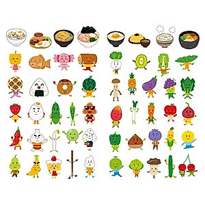 Seasonstorm Cute Food Emoticon Kawaii Aesthetic Pastel Art Agenda Journal Planner Stationery Stickers