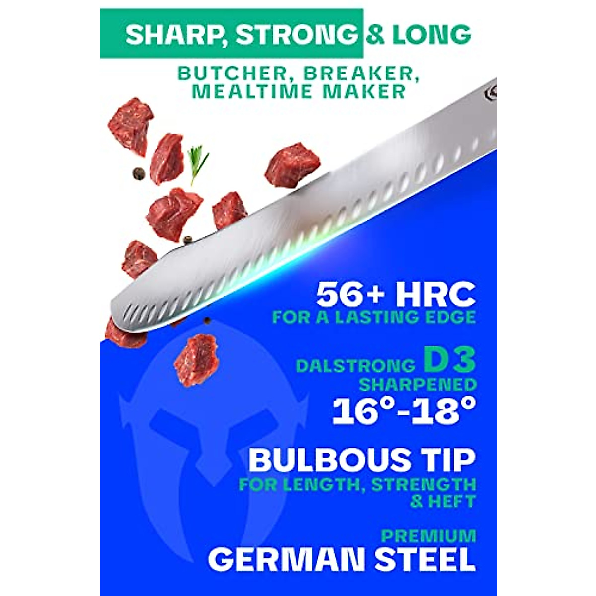 Dalstrong Bull Nose Butcher Knife - 14 inch - Gladiator Series Elite - High Carbon Premium German Steel - Black G10 Handle - Meat BBQ Knife - Sheath Included - NSF Certified