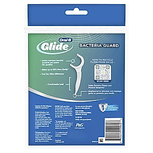 Oral-B Glide Bacteria Guard Dental Floss Picks, Mint, 75 Picks (Pack of 4)