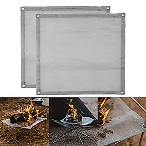 Colaxi Portable Fire, Camping Stainless Steel Outdoor Fireplace, Collapsing Steel Mesh Fireplace Foldable Outdoor Fire Patio Camping, Backyard Garden, 42x42x0.2cm